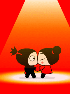 cute kawaii pucca & garu dancing (in Animated GIFs)